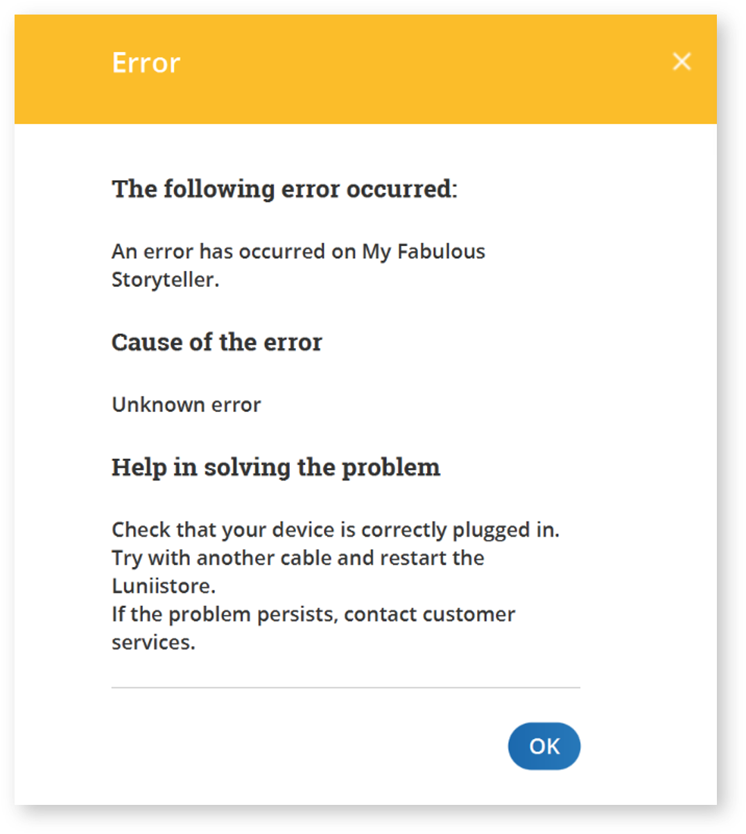 The Luniistore Displays An Error Message Lunii USA The Luniistore Displays An Error Message Lunii USA